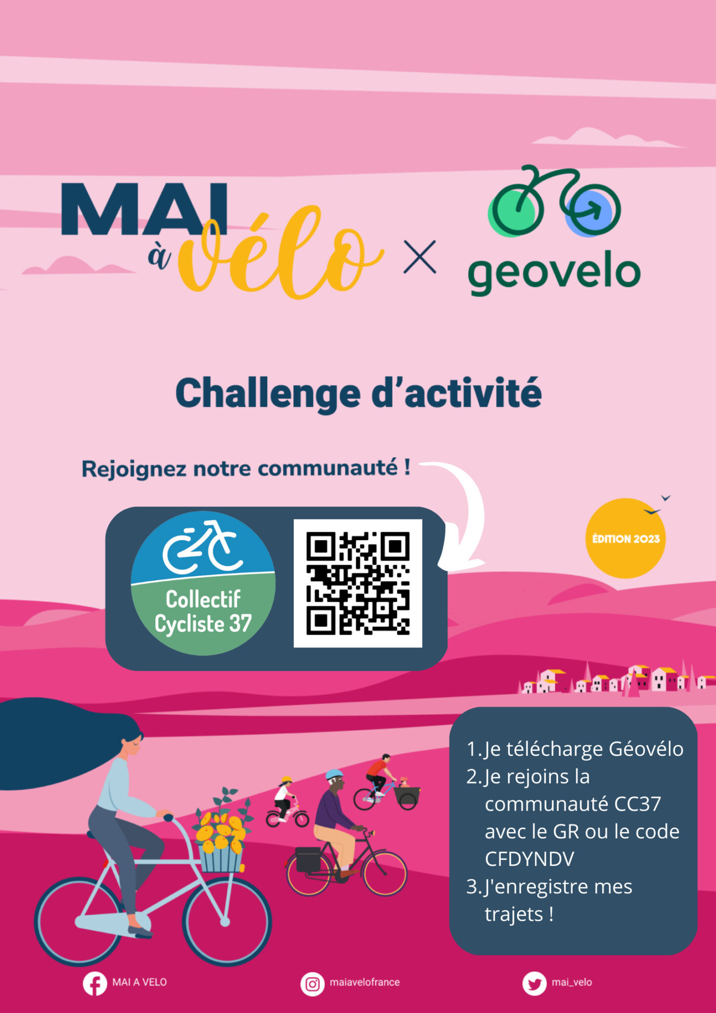 Challenge Mai à Vélo : participez avec le CC37 ! - Collectif Cycliste 37